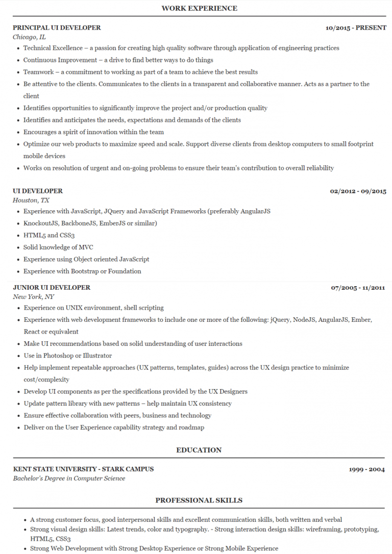 10+ Professional React Redux Resume Samples | React Resumes